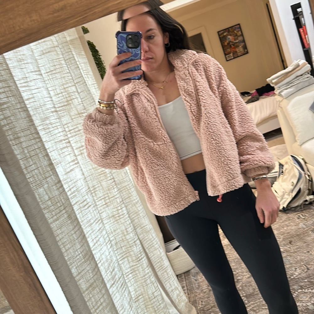 Cozy & Cute Light Pink Fluffy Teddy Jacket - Gem